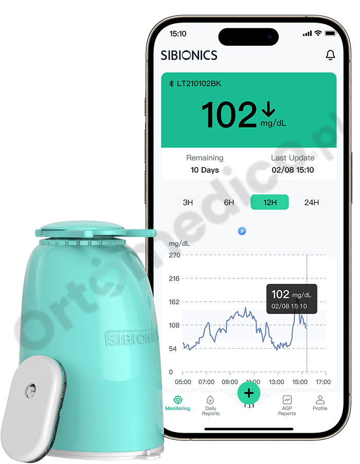 Sensor Sibionics GS1 – system ciągłego monitorowania glikemii (CGM) w czasie rzeczywistym ...
